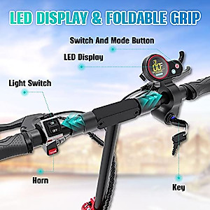 EVERCROSS App-Enabled Electric Scooter, Electric Scooter Adults with 800W Motor, Up to 28 MPH & 28 Miles E-Scooter, Electric Scooter with Seat, Folding Offroad Electric Scooter with 10'' Solid Tires