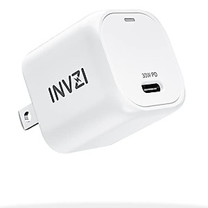 INVZI USB C Charger 30w, GaN II USB C Wall Charger for iPhone 14 Pro Max, iPhone 13 Pro Max/13/iPhone 12 Pro Max, PD PPS Mini Super Fast Charger Block for MacBook Air, iPad Pro, Air, Pixel 6/6 Pro