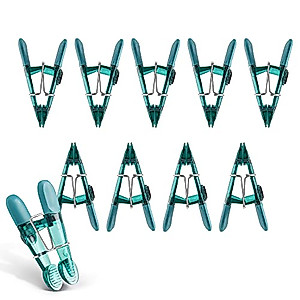 COOK WITH COLOR 10 Pc Chip Bag Clips with Magnet, Food Clips, Chip Clips, Bag Clips for Food Storage with Air Tight Seal Grip for Bread Bags, Snack Bags and Food Bags - (Teal)