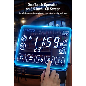 Leacco Commercial Ice Maker Machine 550LBS/24H with 350LBS Stainless Steel Storage Bin, Air Cooled Modular Ice Cube Machine, 1200W