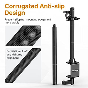 JUSMO LS15 Desk Overhead Camera Mount Rig Top-Down Shots, Professional Aluminum Tabletop Multi-Device Mount Platform for Product Photography/Video Making/Picture Taking/Live Stream and More