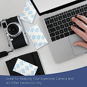 6 Pcs 50 Gram Silica Gel Packs, Transparent Desiccant, Desiccant Packets for Storage, Moisture Packs for Spices Jewelry Shoes Boxes Electronics Storage, Food Safe