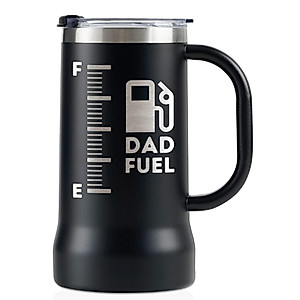Onebttl Dad Fuel Gifts from Daughter Son, Stainless Steel Beer Stein Tumbler, 24oz Beer Mug with Lid for Father's Day