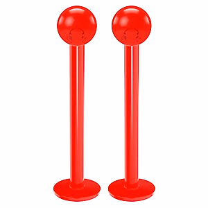 Evonix 2pc 16g Labret Studs Lip Ring Monroe Tragus Snake Spider Bites Forward Helix Cartilage Dahlia Conch Red Dental-Grade Acrylic 3mm Ball - 12mm