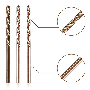 15 Pieces Cobalt Drill Bit Set M35 High Speed Steel Twist Drill Bit Set for Hardened Metal Stainless Steel Cast Iron Woodwork Plastic (1/8 Inch)