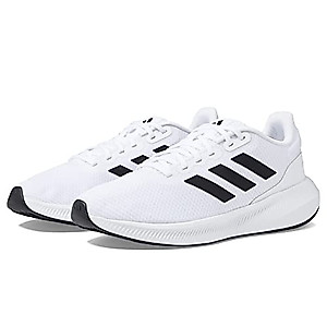 adidas Men's Run Falcon 3.0 Shoe, White/Black/White, 8