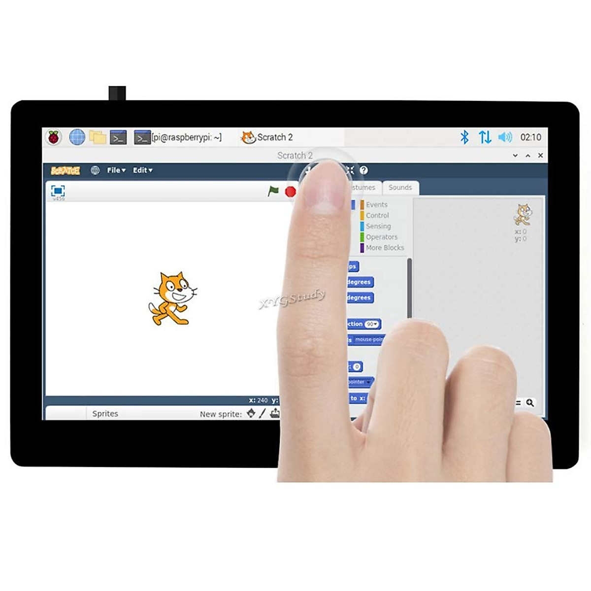 5inch HDMI Capacitive Touch AMOLED Display Monitor with Toughened Glass Cover Screen Resolution 960×544 Supports PC Raspberry Pi 4 3 Model B B+ Zero Jetson Nano @XYGStudy