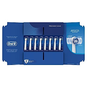 Oral-B Genuine Precision Clean Replacement White Toothbrush Heads, Refills for Electric Toothbrush, Deep and Precise Cleaning, Mailbox Size, Pack of 8