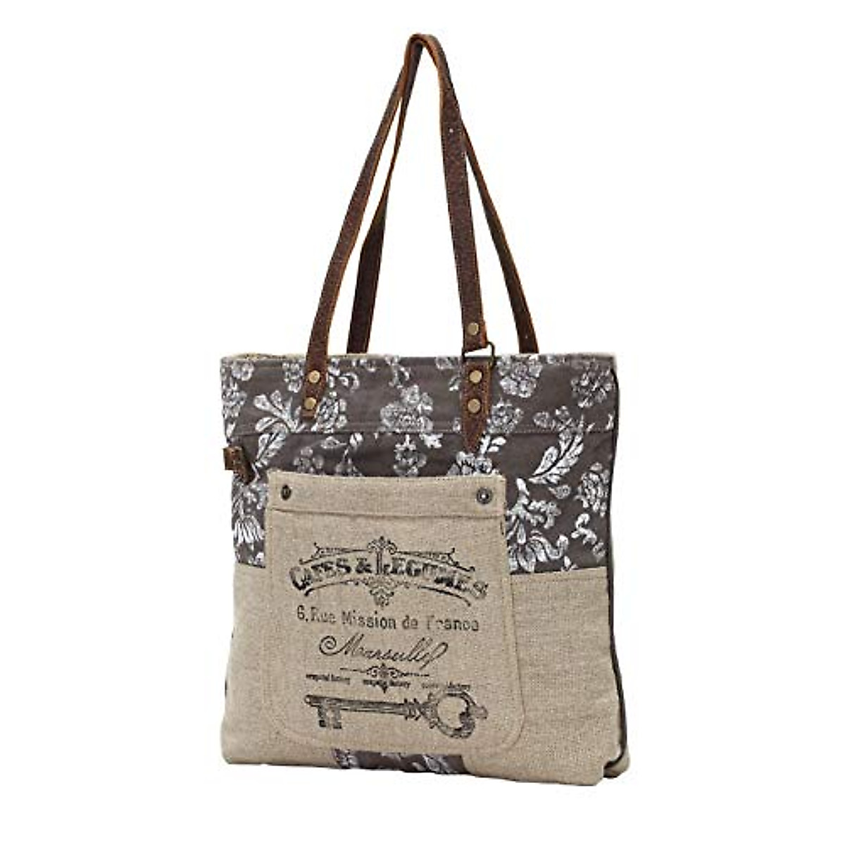 Myra Bags Old Key Upcycled Canvas Tote Bag S-0738