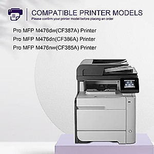 4-Pack (1BK/1C/1M/1Y) High Yield 312A CF380A CF381A CF382A CF383A Toner Cartridge Set Replacement for HP Pro MFP M476dn M476dw M476nw Printer