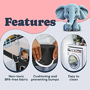 TODALE Baby Playpen for Toddler, Large Baby Play Yard, Safe No Gaps Playpen for Babies,Baby Gate Playpen(Black,50”×50”)