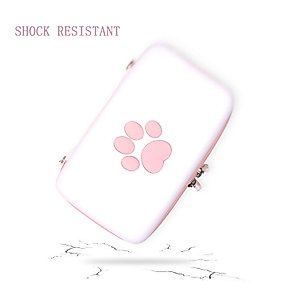 GeekShare Cute Cat Paw Travel Carrying Case Compatible with Nintendo Switch/Switch OLED Hard Shell Portable Storage Bag for Switch Console Controller & Game Accessories,with Removable Shoulder Strap