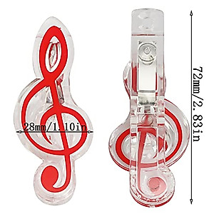 YYANGZ 20PCS Colorful Music Notes Paper Clips Plastic Music Book Clip Music Sheet Clips Music Paper Clip Holder Music Book Page Holder Bookmark Stationery for Music Paper Book