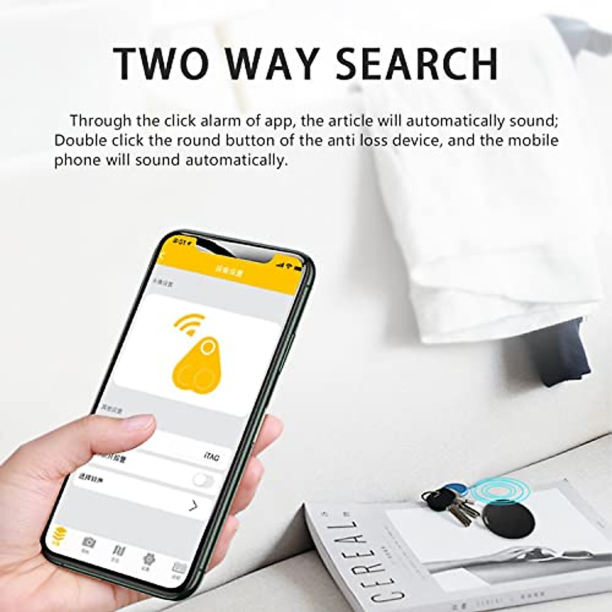 3 Pieces Item Locator Item Anti-Lost Device Bluetooth Locator Keychain Mini Locator Track The Location of Items at Any time