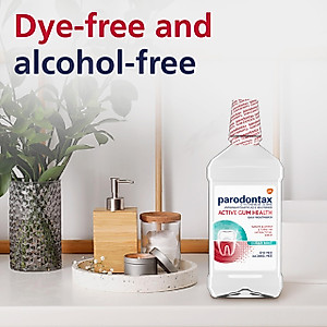 Parodontax Active Gum Health Mouthwash, Antiplaque and Antigingivitis Gum Mouthwash, Clear Mint, 16.9 Fl Oz x 3
