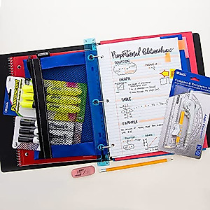 BAZIC Middle High School Kit Supply Box 65 Count for Student 7-12 Grades, Composition Book Compass, COLOR MAY VARY, 1-Pack