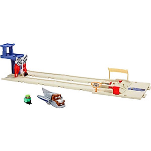 Disney Cars Toys, Cars On The Road, Salt Flats Super Speed Playset, Includes Super Speed Mater and Sarah Coggs Pitty