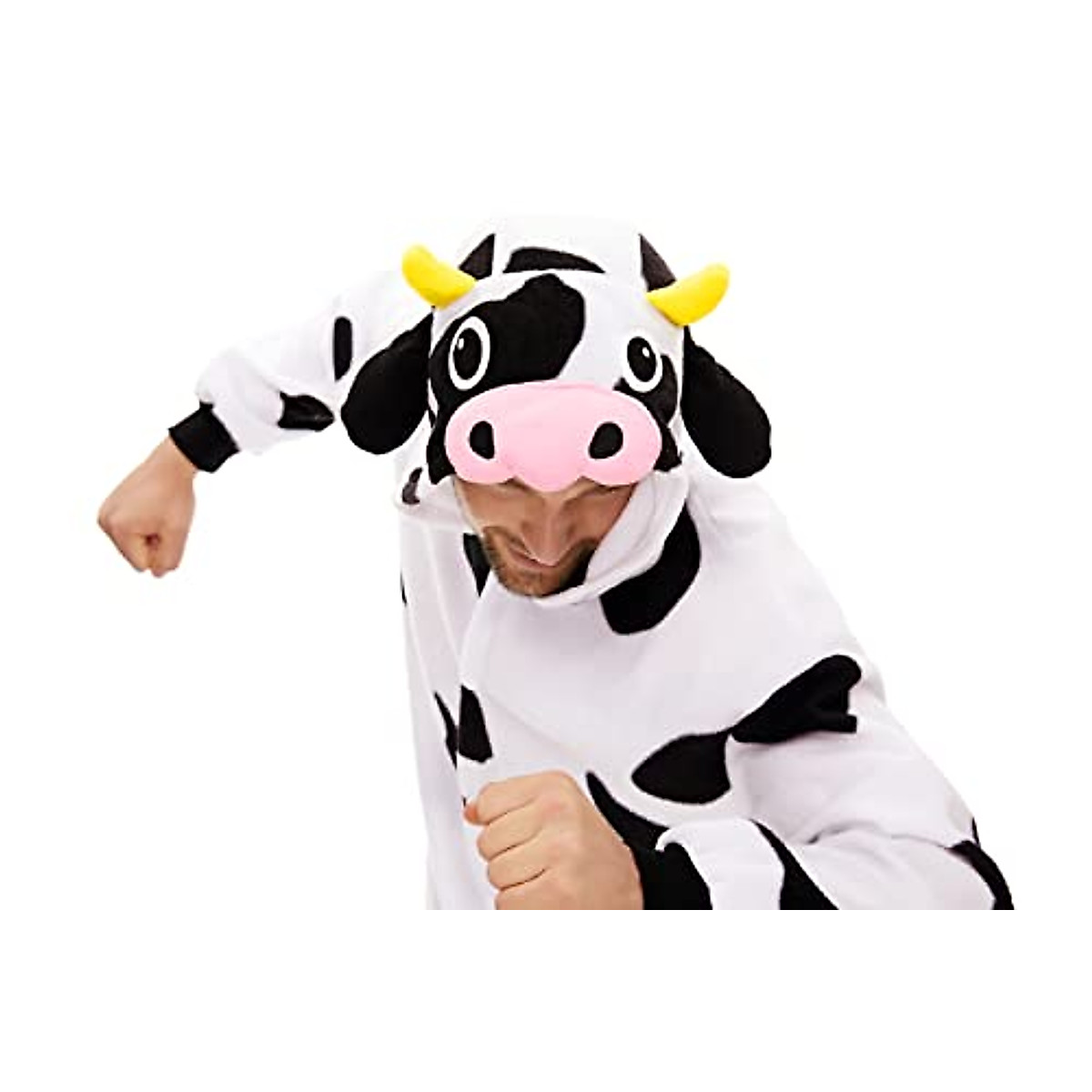 CANASOUR Halloween Custume Adult Anime Cow Polyster Women's Onesie Costume (X-Large, Cow)