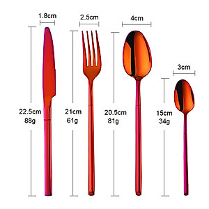 Buyer Star 20-Piece Silverware Set, Orange Flatware Cutlery Set, Stainless Steel 18/10 Utensil Forks Spoons Knives Set Service for 5 with Gift Box, Mirror Polished, Dishwasher Safe