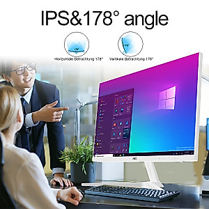 HKC 24'' IPS FHD Frameless 1080P White Computer Monitor Eye Cared HDMI VGA Input 3 Years warrenty V2412W
