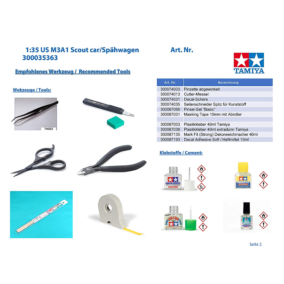 Tamiya 35363 1/35 M3A1 Scout Car Plastic Model Kit