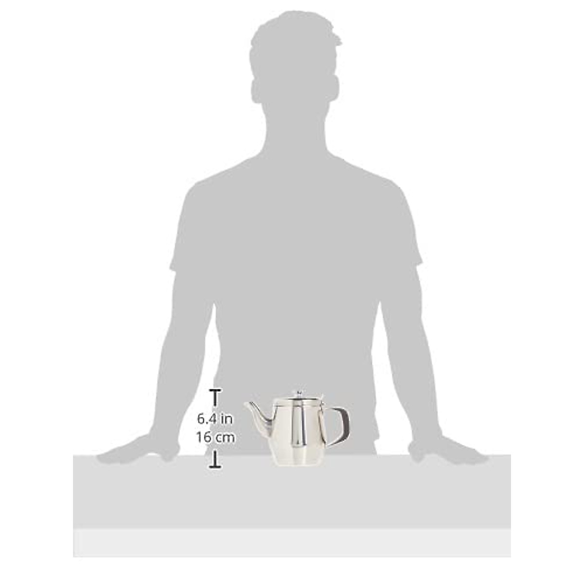 Winco Gooseneck Teapot, 32-Ounce,Stainless Steel,Medium