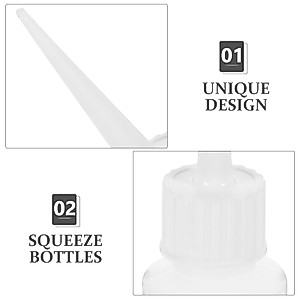 DOITOOL 20pcs Paint Plastic Pancake Caps Dispenser Sauce Ketchup Sand Glue Art Proof Bbq Bottles Leak Tip Liquid Supplies Small Applicator for Diy Dispensing Ml Craft Construction Long