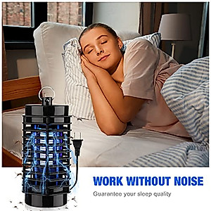 4 Pcs Summer Bug Zapper Indoor Electric Mosquito Zapper Insect Fly Zapper Mosquito Trap for Indoor Outdoor Home Patio Kitchen Backyard Camping Gnat Moth Fruit Fly, Black