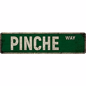 KONMPFEY Vintage Wall Decoration PINCHE WAY Funny Street Sign Metal Sign Wall Decor For Bedroom Home Bar Garage Kitchen Art Sign