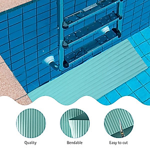 YUEWO 2 Rolls Swimming Pool Ladder Mat, Non-Slip Pool Step Mat, Protective Pool Ladder Pad Step Mat with Non-Slip Textur for Above Ground Swimming Pool Steps (Green, 9x36in)