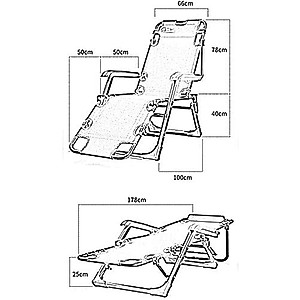 WANGFENG Foldable Deck Chair, Garden Lounge Chair Office Break Nap Backrest Chair Household Multifunction Adjustable Chair, Maximum Load Capacity 200kg (Color : A)