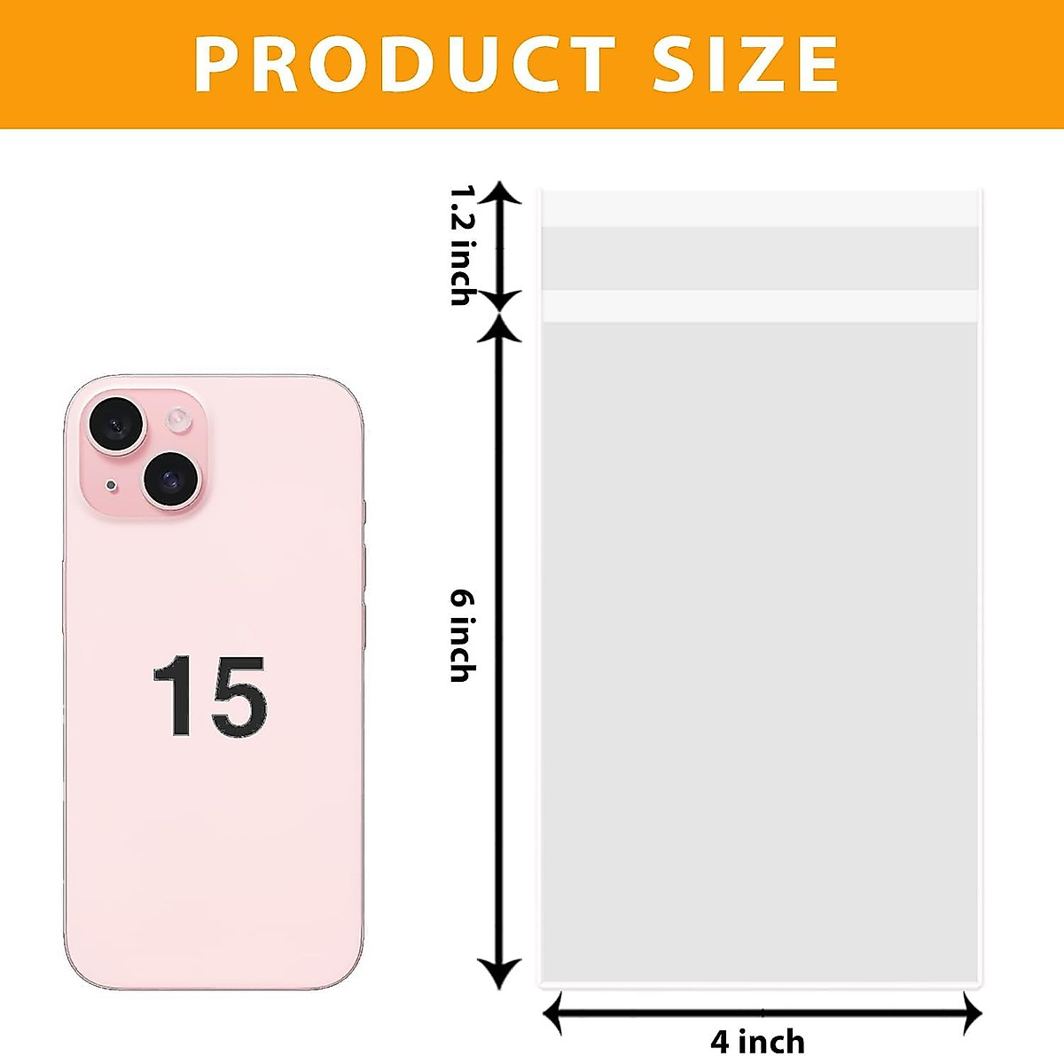 PigPotParty 4"x6" Cellophane Bags Self Adhesive, Small Cookie Bags with Seal, 100 Pcs Clear Plastic Treat Bags, Individual Cookie Bags, Perfect for Goodies, Party Favors, Snacks, Gift Wrapping