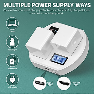 Taken Batteries for Arlo Pro and Arlo Pro 2 Surveillance Camera, 4-Pack 7.2V 2440mAh Relacement Batteries with LCD Battery Charger Station（NOT Compatible with Arlo Ultra 2, Arlo Pro 3）