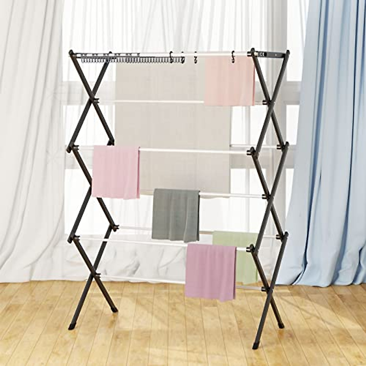 Foldable Drying Rack Clothing, Clothes Drying Rack Folding Indoor, Laundry Drying Rack - 40" x 28.8" x 14.2", Space Saving Indoor&Outdoor, White