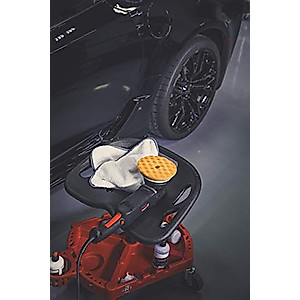 Adam's Polishes Pro Rolling Stool, Car Detailing Stool Chair, Shop Stool with Wheels, Garage Organizer & Tool Organizer Tray, Adjustable Height for Car Cleaning Buffer Polisher Ceramic Coating Car Wax