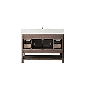UrbanFurnishing.net - Harvey 48-Inch (48") Rustic Modern Farmhouse Bathroom Vanity - Brown Spruce