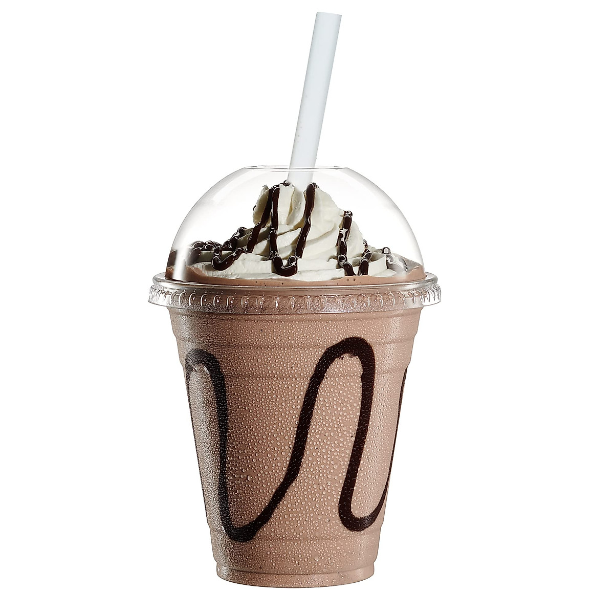 GUSTO [12 oz. - 50 Count Clear Plastic Cups With Dome Lids - Perfect for Smoothies, Milkshakes, and To-Go Beverages (Formerly Comfy Package)