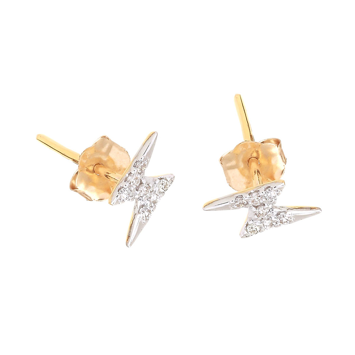 Certified Diamond Stud Earrings In 14K Yellow Gold Thunderstorm Style With Natural Diamonds 0.64 Carats (H I Color, Vs2 Si1 Clarity) Fine Jewelry For Women Gifts