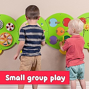 SPARK & WOW Caterpillar Activity Wall Panels - Ages 18m+ - Montessori Sensory Wall Toy - 8 Activities - Busy Board - Toddler Room Decor