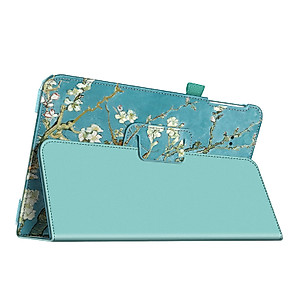 Fintie Folio Case for Samsung Galaxy Tab E 9.6 2015 (Model SM-T560/T561/T565/T567), Slim Fit Premium Vegan Leather Cover, Blossom