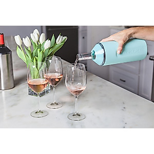 Vinglacé Wine Bottle Chiller- Portable Champagne Insulator- Stainless Steel Wine Cooler Sleeve, Sea Glass