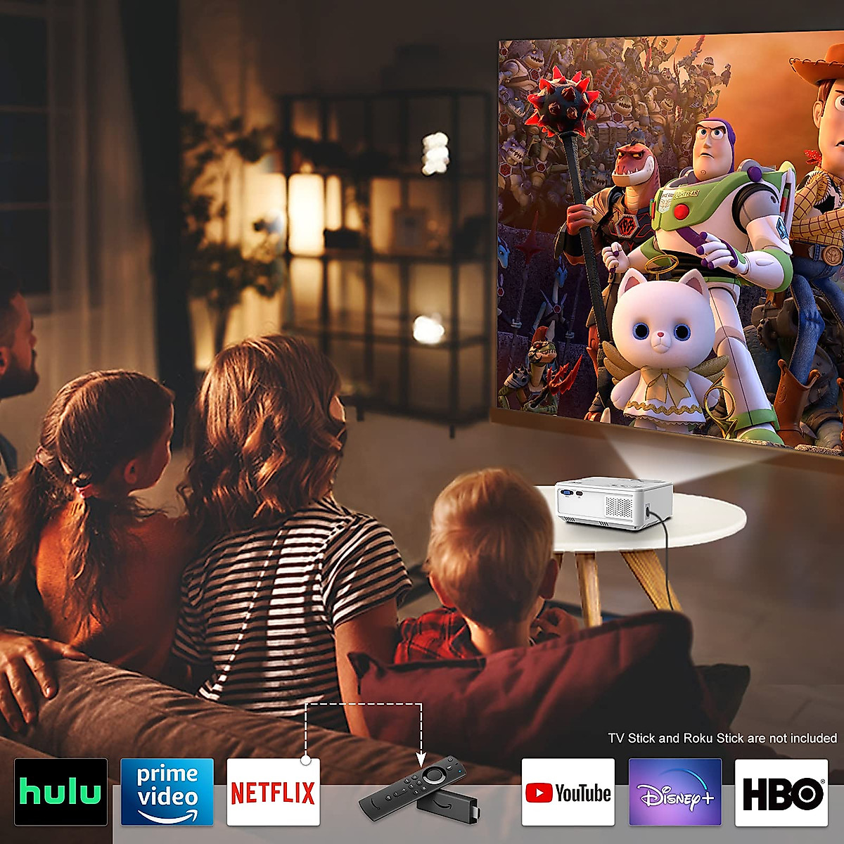 Artlii Enjoy2 Projector with WiFi and Bluetooth, Mini Projector, Portable Projector, Compatible with TV Stick, iOS, Android