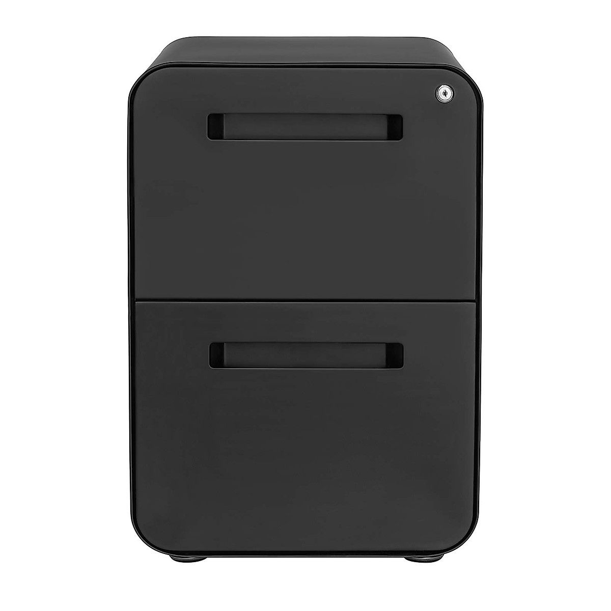 Laura Davidson Furniture Stockpile 2 Drawer Mobile File Cabinet with Lock - Under Desk Metal Filing Cabinet, Legal/Letter File Folders, Wheels and Stationary Feet, Pre-Assembled, Black