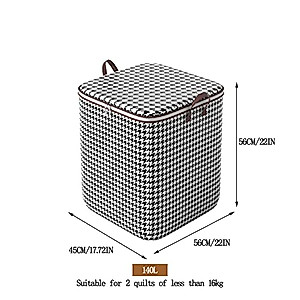 140L Clothes Storage, Blanket Storage Bags with Durable Handles Thick Fabric, Storage Containers for Organizing, Clothing, Bedroom, Comforter, Closet, Dorm, Sweater (140L)