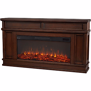 Torrey 60" Landscape Electric Fireplace TV Stand in Dark Walnut by Real Flame