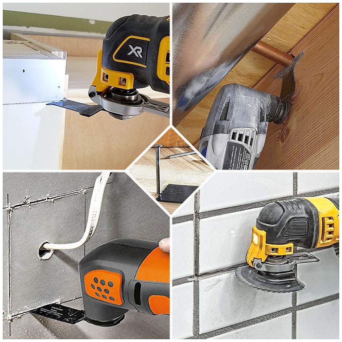 20PCS Wood/Metal Oscillating Multitool Quick Release Saw Blades Fit Fein Multimaster Porter Cable Black & Decker Bosch Dremel Craftsman Ridgid Ryobi Makita Milwaukee Dewalt