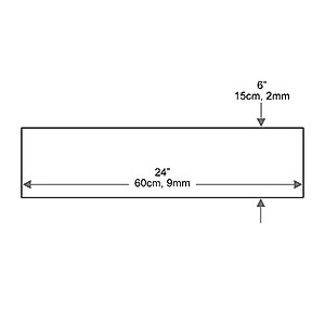 Rectangle Floating Glass Shelf - 6 " x 24 " Inch - 1/4 " Inch Thick - Flat Polished