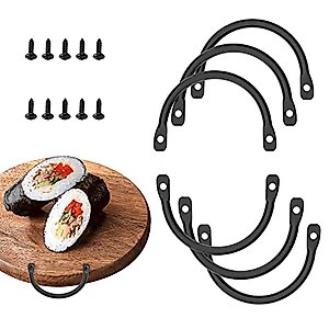 Serving Tray Handles Hardware, Side Fixing Handle for Trays Cutting Board and Charcuterie Board，Metal Rustic Curved Handle Pulls for Wood Box Drawer Pack of 6