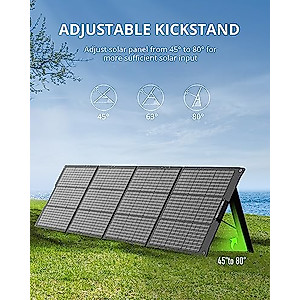 GROWATT 200W Portable Solar Panel for Power Station, 24V Foldable Solar Charger with Adjustable Kickstands, Universal Connector, Water & Dustproof for Outdoor Camping RV Off Grid System