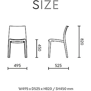 Lagoon Sensilla Red Stack-Able Dinning Chair - 4 Pcs/Set